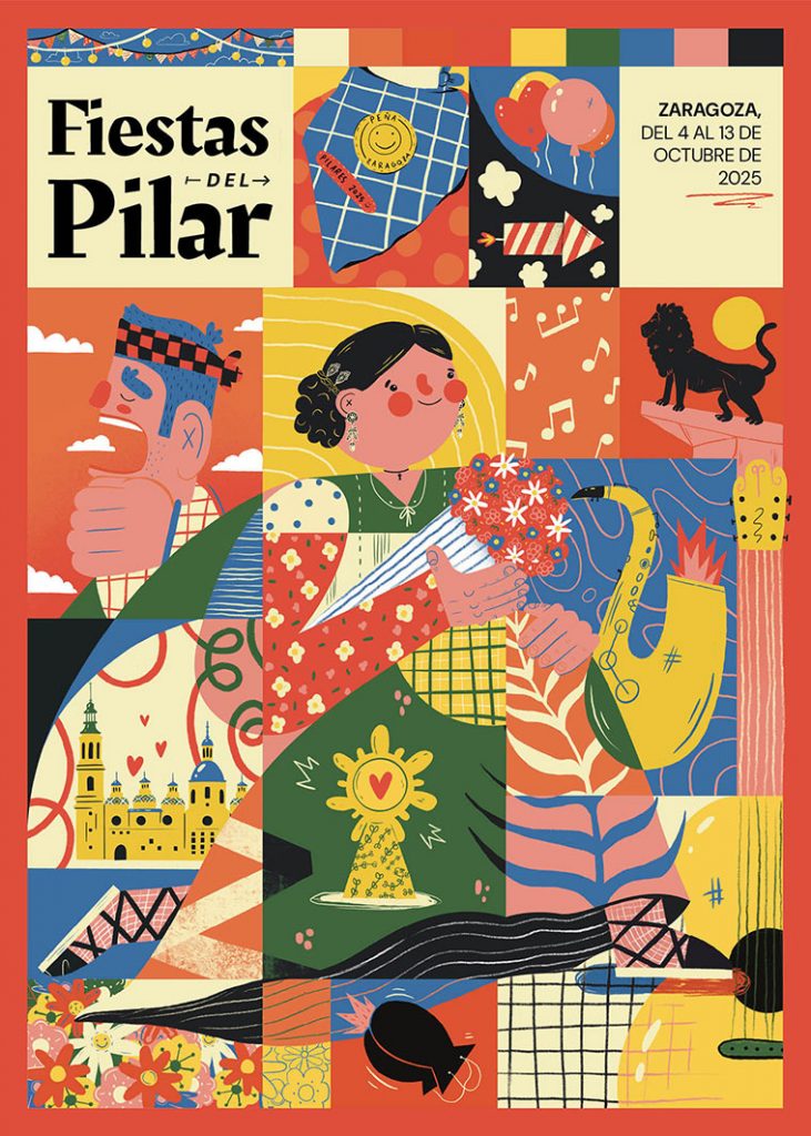 Cartel anunciador de las Fiestas del Pilar 2025